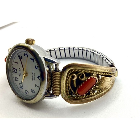 Timex | Accessories | Vintage Southwest Sterling 925 Cuff Gold Fill ...